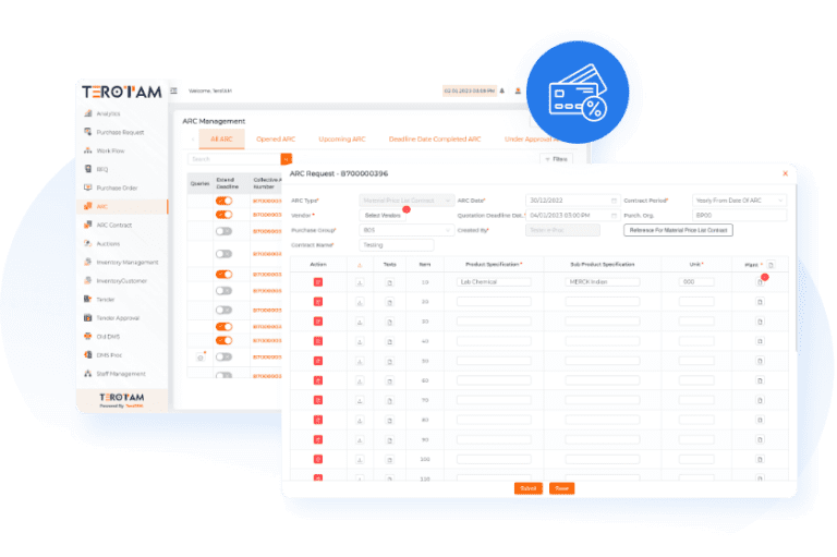 ARC (Annual Rate Contract) Management Tool - TeroTAM